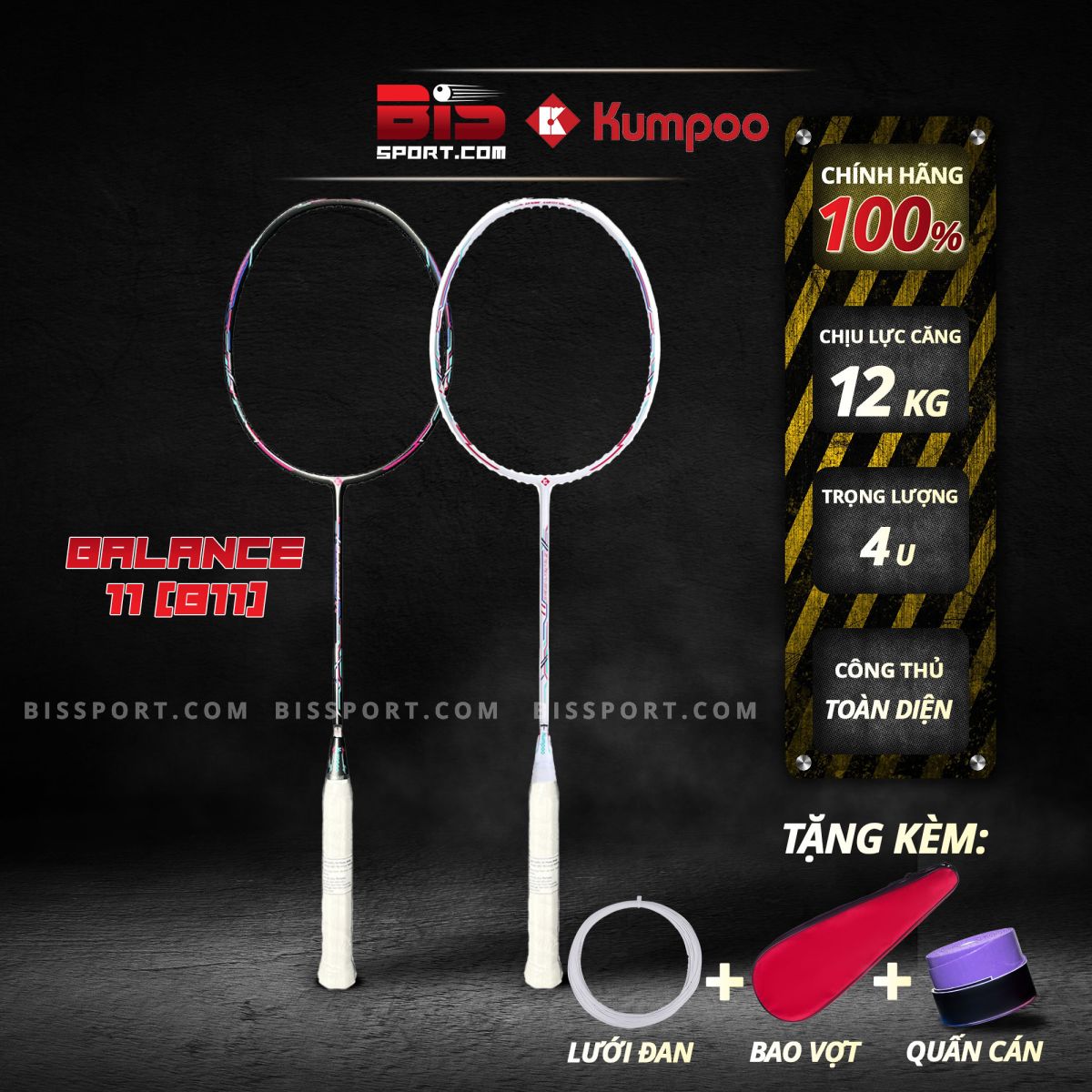 Vợt cầu lông Kumpoo Balance 11 - 4U - Công Thủ Toàn Diện